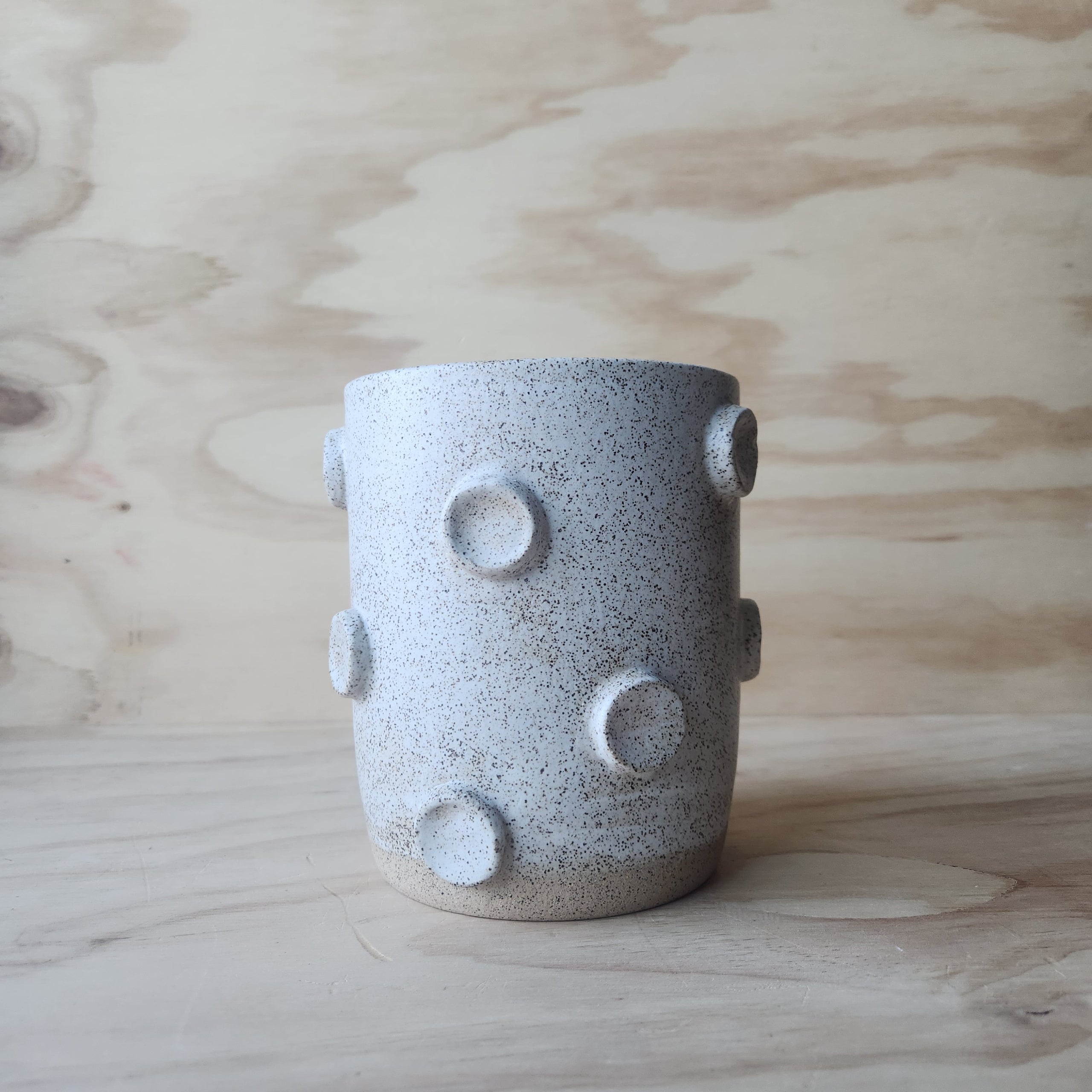 Handmade Dotty Textured Ceramic Utensil Crock | Tactile Earth